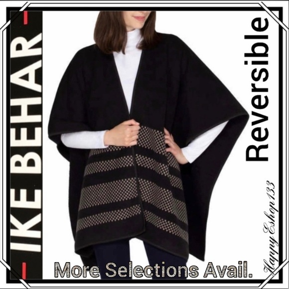 Ike Behar | Accessories | Ike Behar Reversible Fashion Wrap Black ...